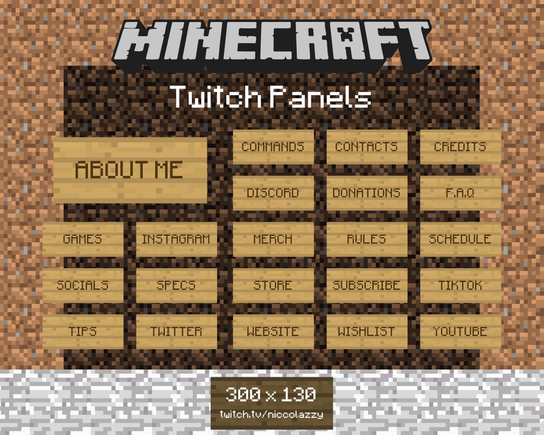 22 Cartoon Minecraft Sign Panels for Twitch - Niedliche, schlichte ...
