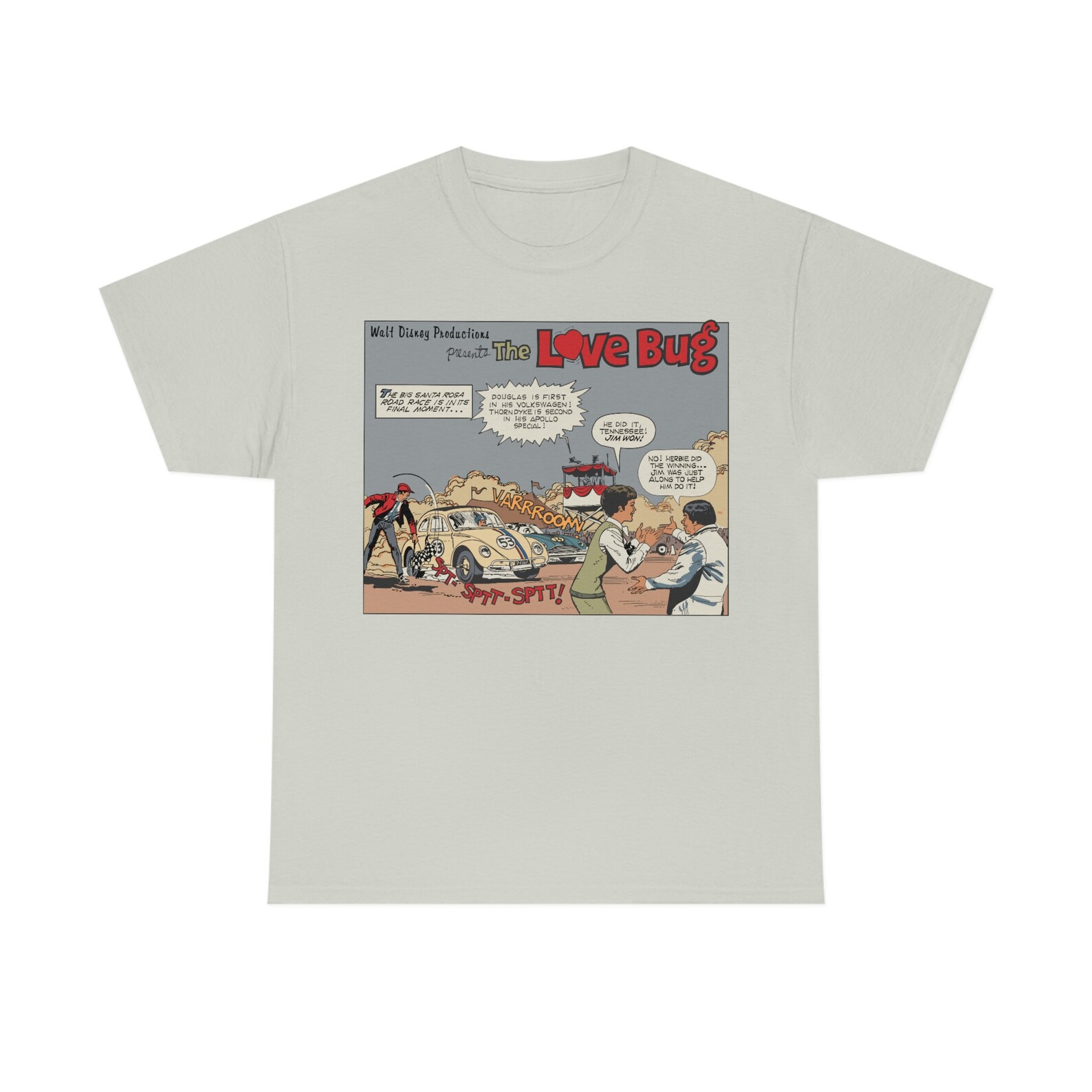 Disney Herbie the Love Bug Comic Book Tshirt Volkswagen Beetle 53 Classic Car Shirt Great Gift ...