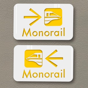 Disney Monorail Sign Plaque Home Decor Choose Your Color and Direction ...