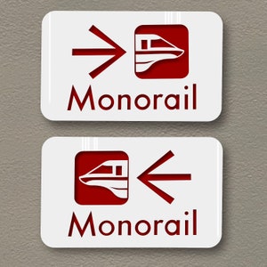 Disney Monorail Sign Plaque Home Decor Choose Your Color and Direction ...