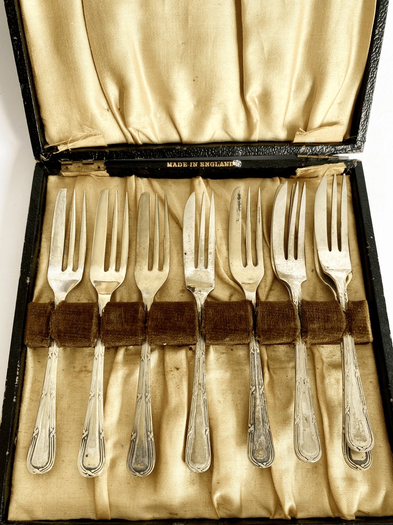 Antique EPNS Silver 9 Fork Set - Etsy Australia