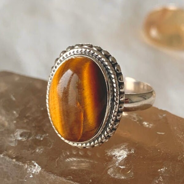 Tiger Eye Ring - Etsy