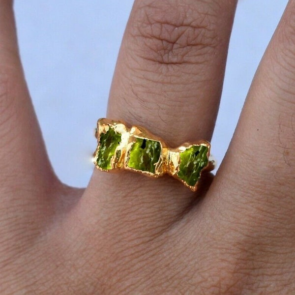 Uncut Gemstone Ring - Etsy