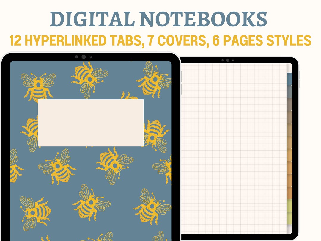 Goodnotes Template, Golden Bee Pattern Digital Notebook, Goodnotes ...