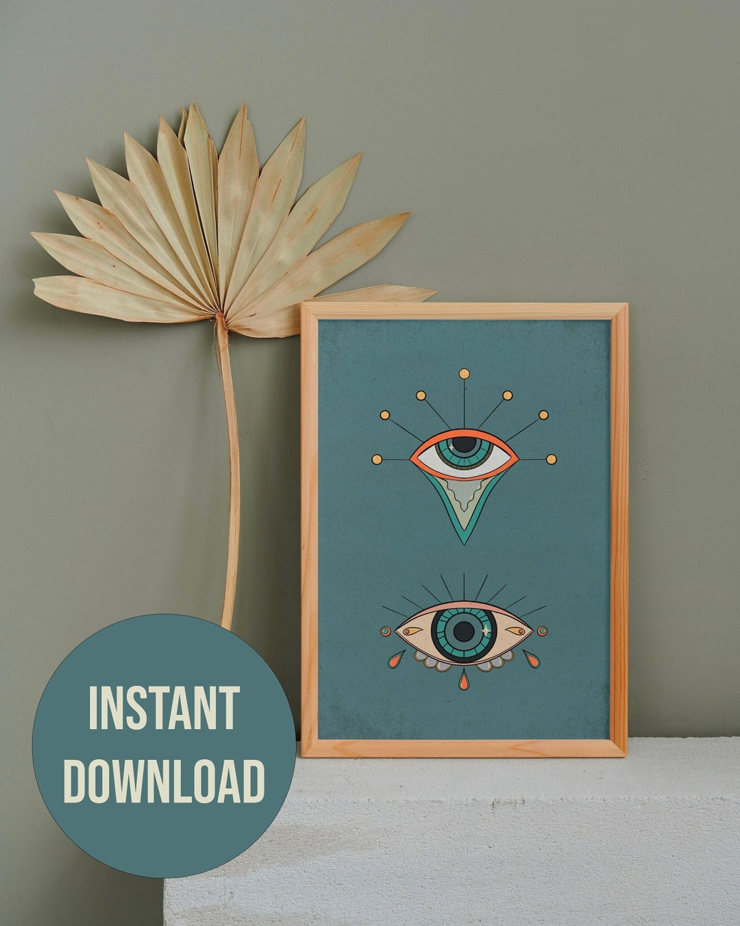 Witchy Printable Wall Art, Witchy Prints, Boho Wall Art Print, Evil Eye ...