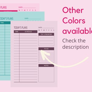 Minimalist Printable Daily Planner, Purple Single Page Planner ...