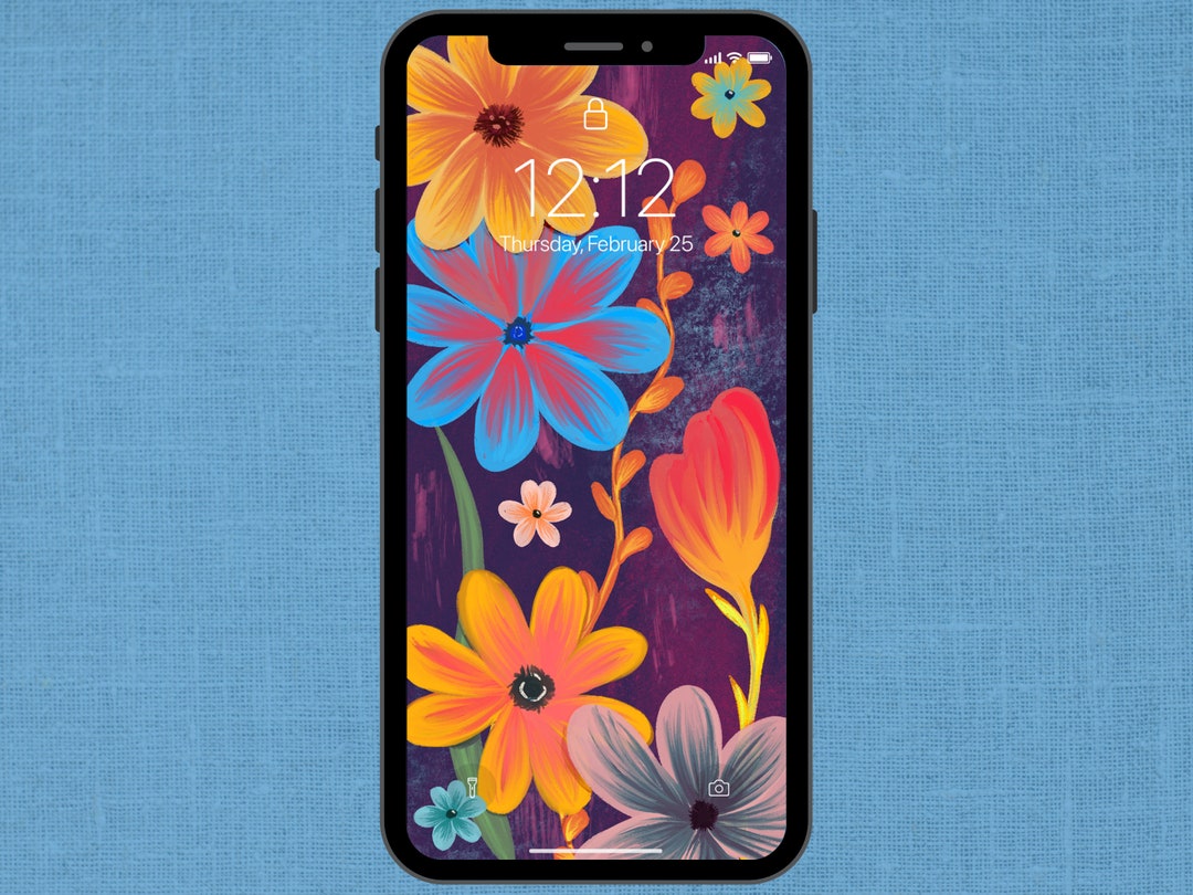 Spring Flowers iPhone Wallpaper, Botanical Phone Wallpaper, Floral ...