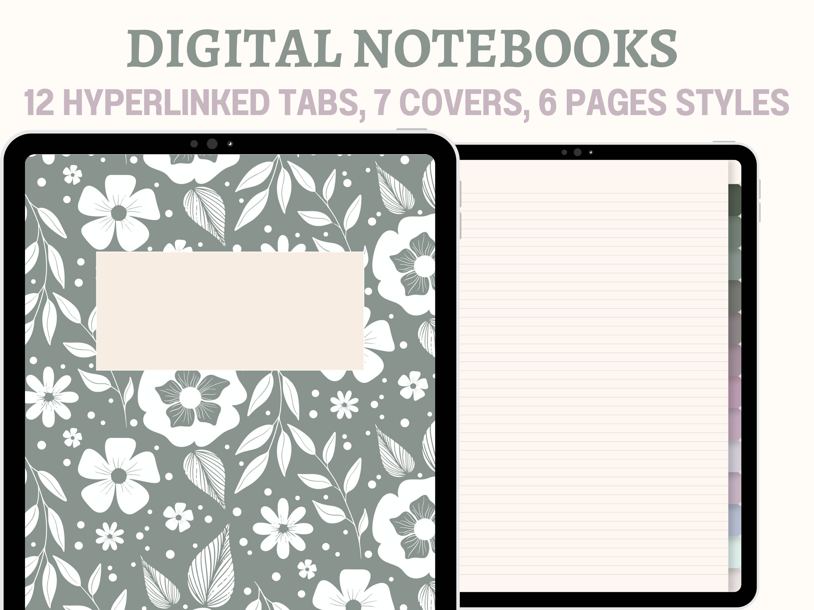 Floral Digital Notebook Goodnotes Notebook Aesthetic - Etsy