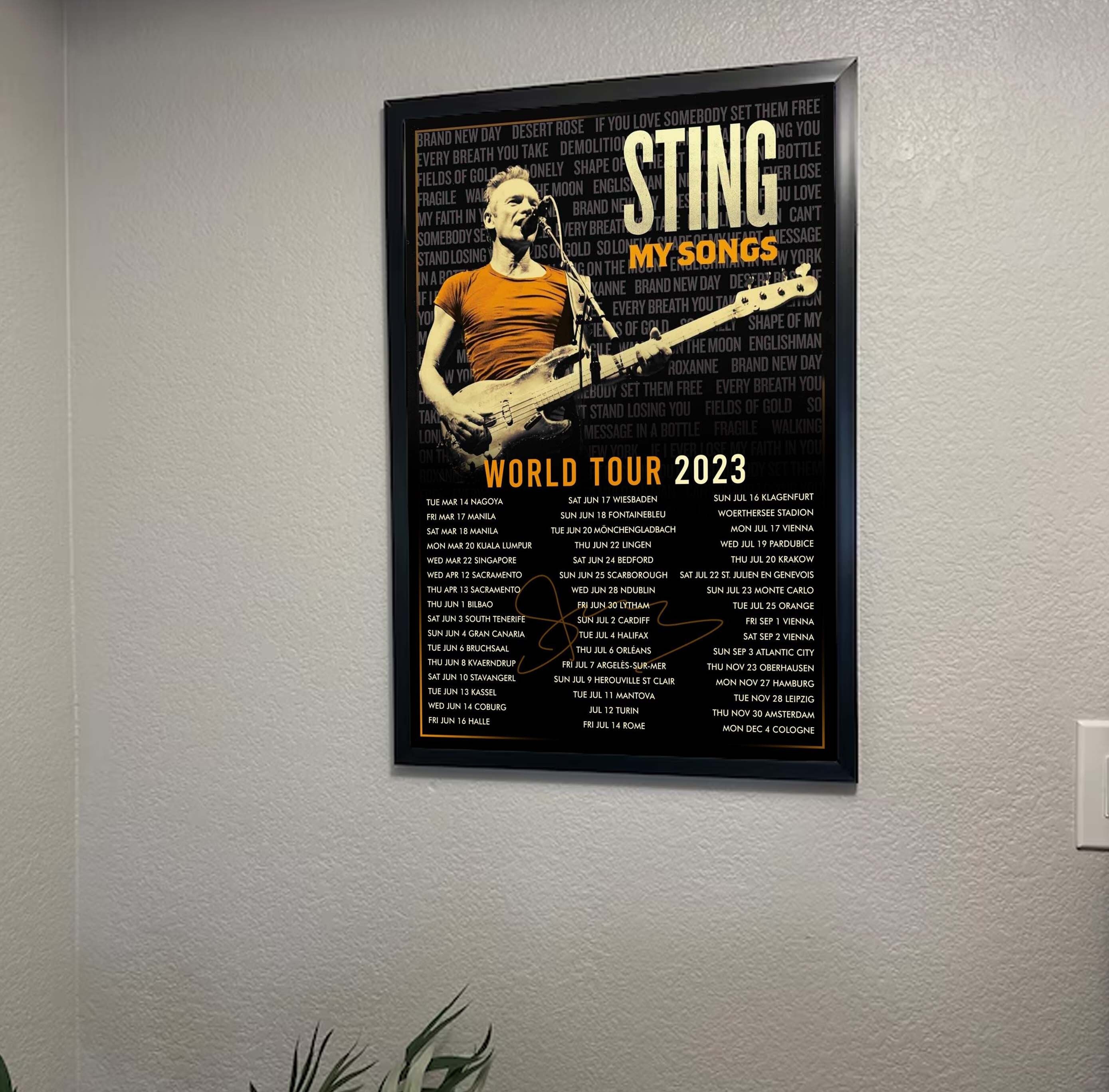 Sting My Songs 2023 World Tour Poster Designed & Sold By Ila Sharma