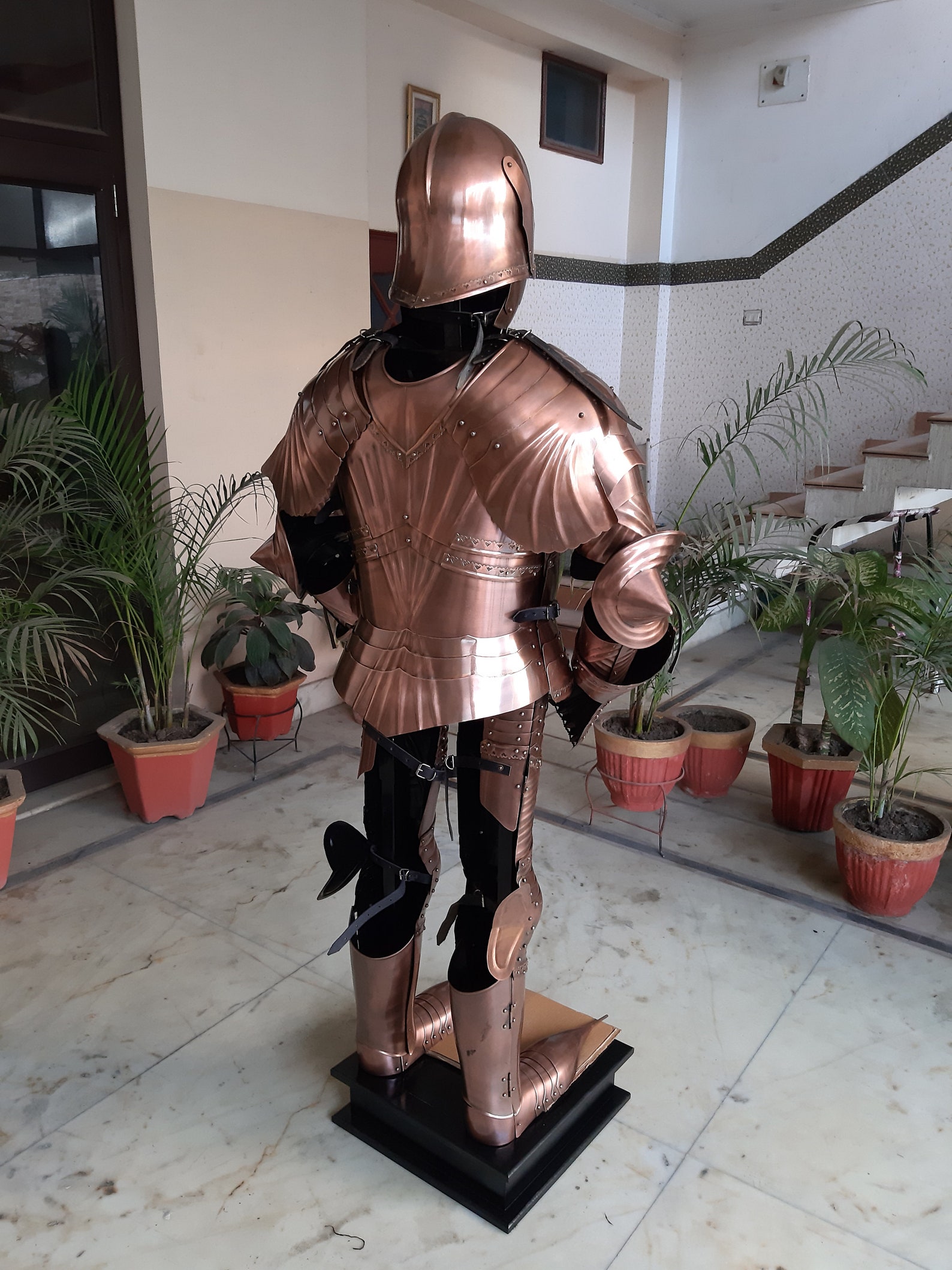 Medieval Combat Full Body Armour Suit With Wooden Base Battle Warrior ...