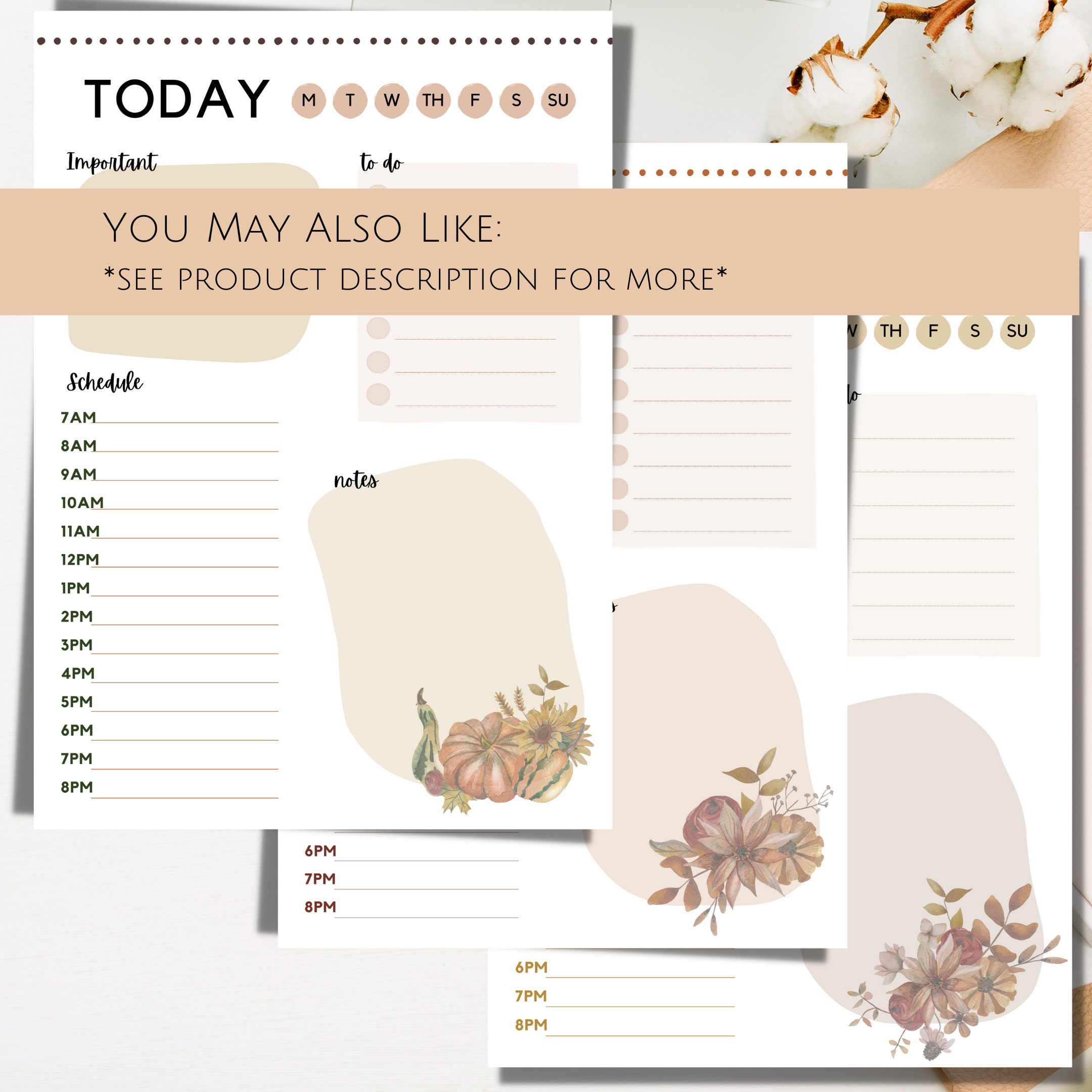 DAILY NOTEPAD SHEET Printable Template. Instant Download: to - Etsy