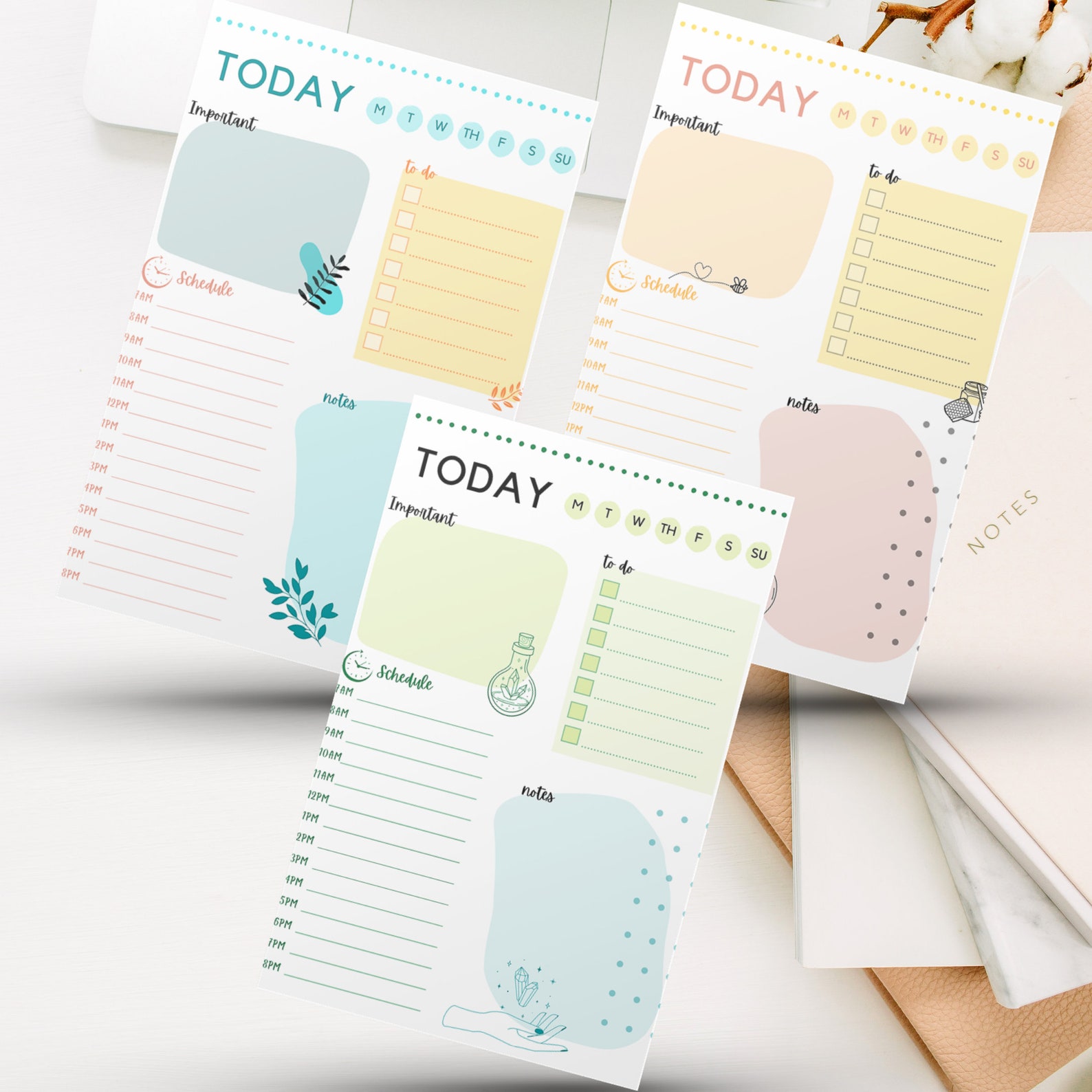 DAILY NOTEPAD SHEET Printable Template. Instant Download: to | Etsy UK