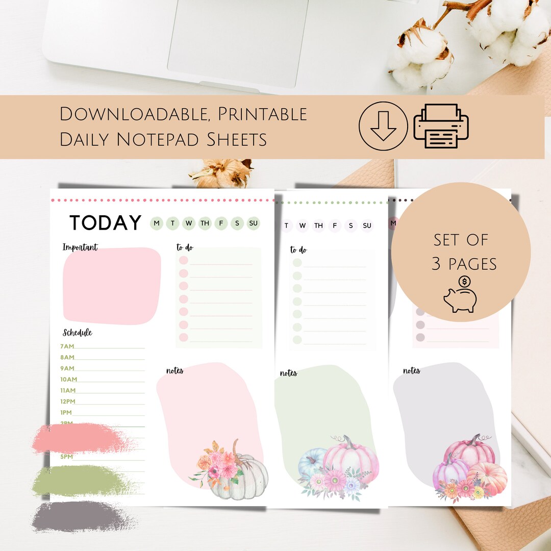 DAILY NOTEPAD SHEET Printable Template. Instant Download: to - Etsy UK