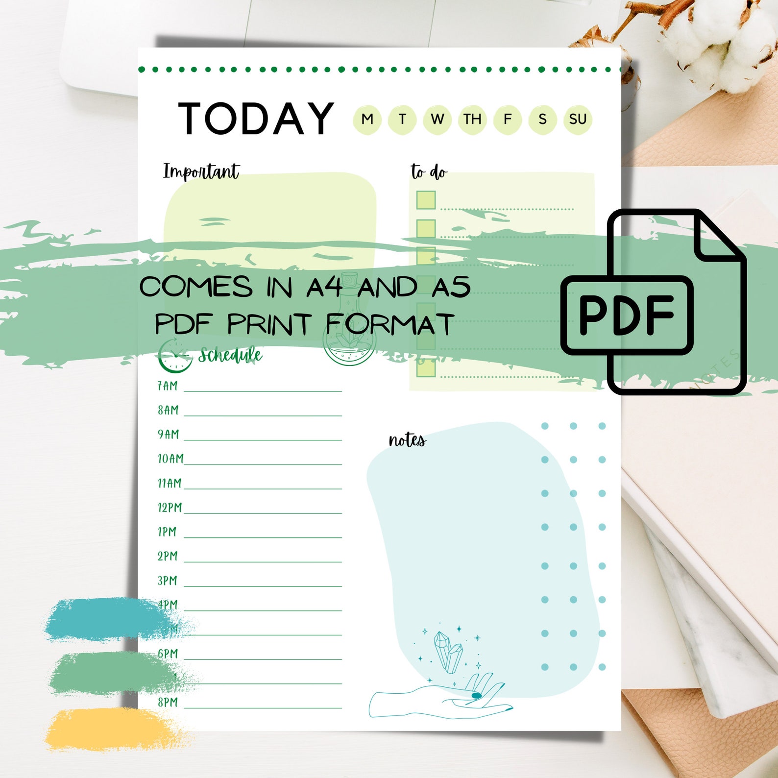 DAILY NOTEPAD SHEET Printable Template. Instant Download: to - Etsy UK