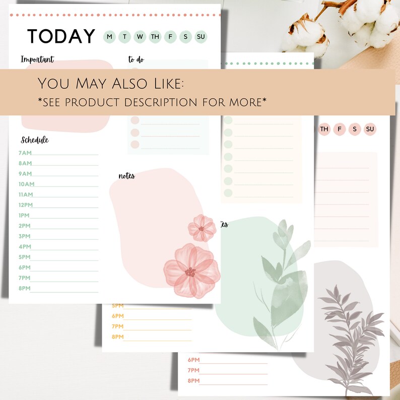 DAILY NOTEPAD SHEET Printable Template. Instant Download: to - Etsy
