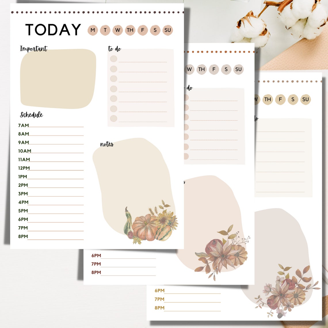 DAILY NOTEPAD SHEET Printable Template. Instant Download: to - Etsy