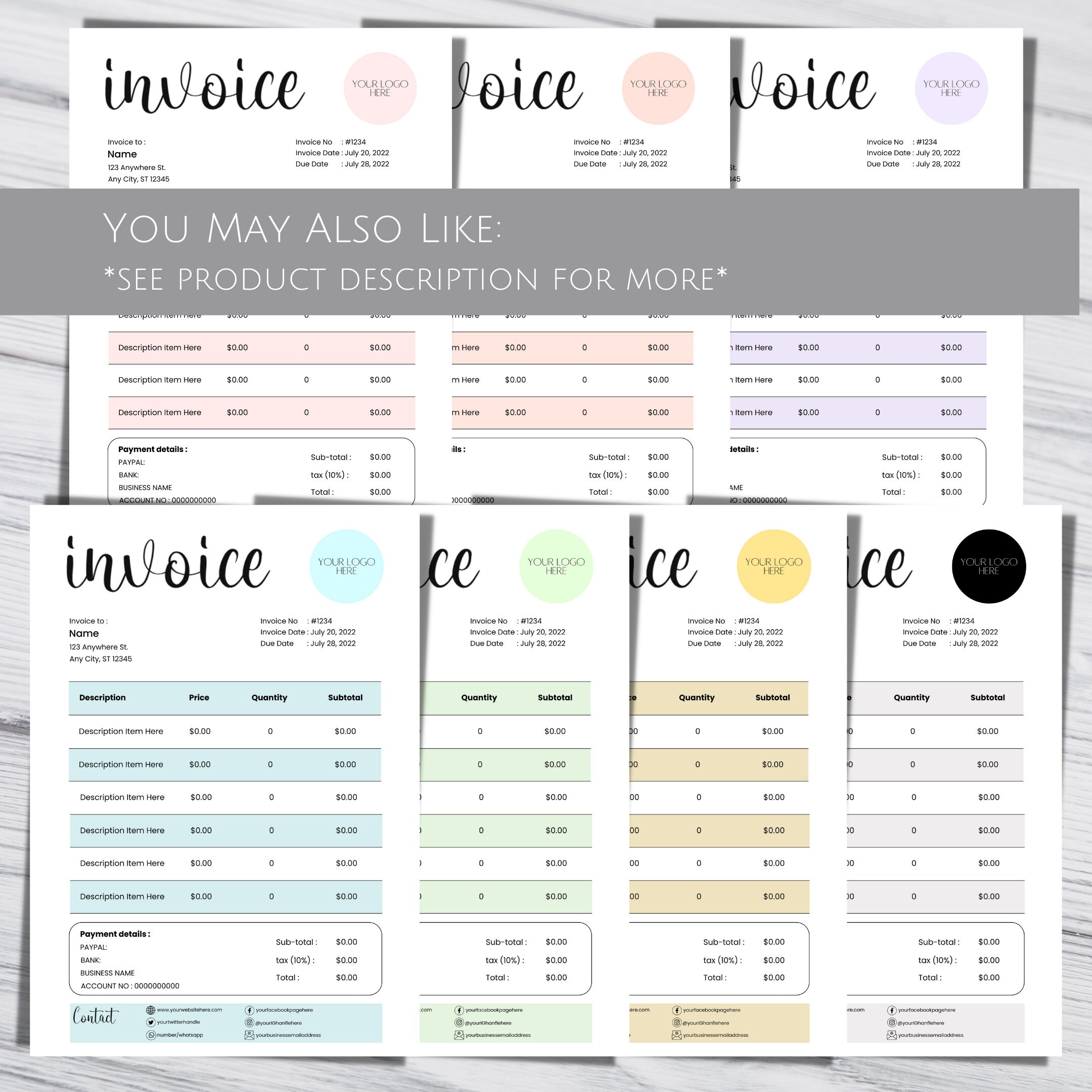 INVOICE and PRICE LIST Canvatemplate Printable Price Sheet - Etsy UK
