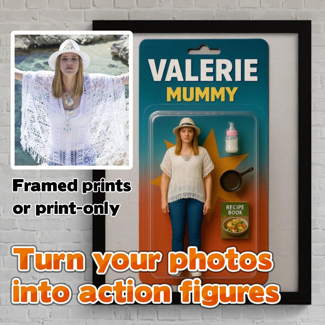 Framed Print or Print-only, Action Figure From Photo, Personalised ...