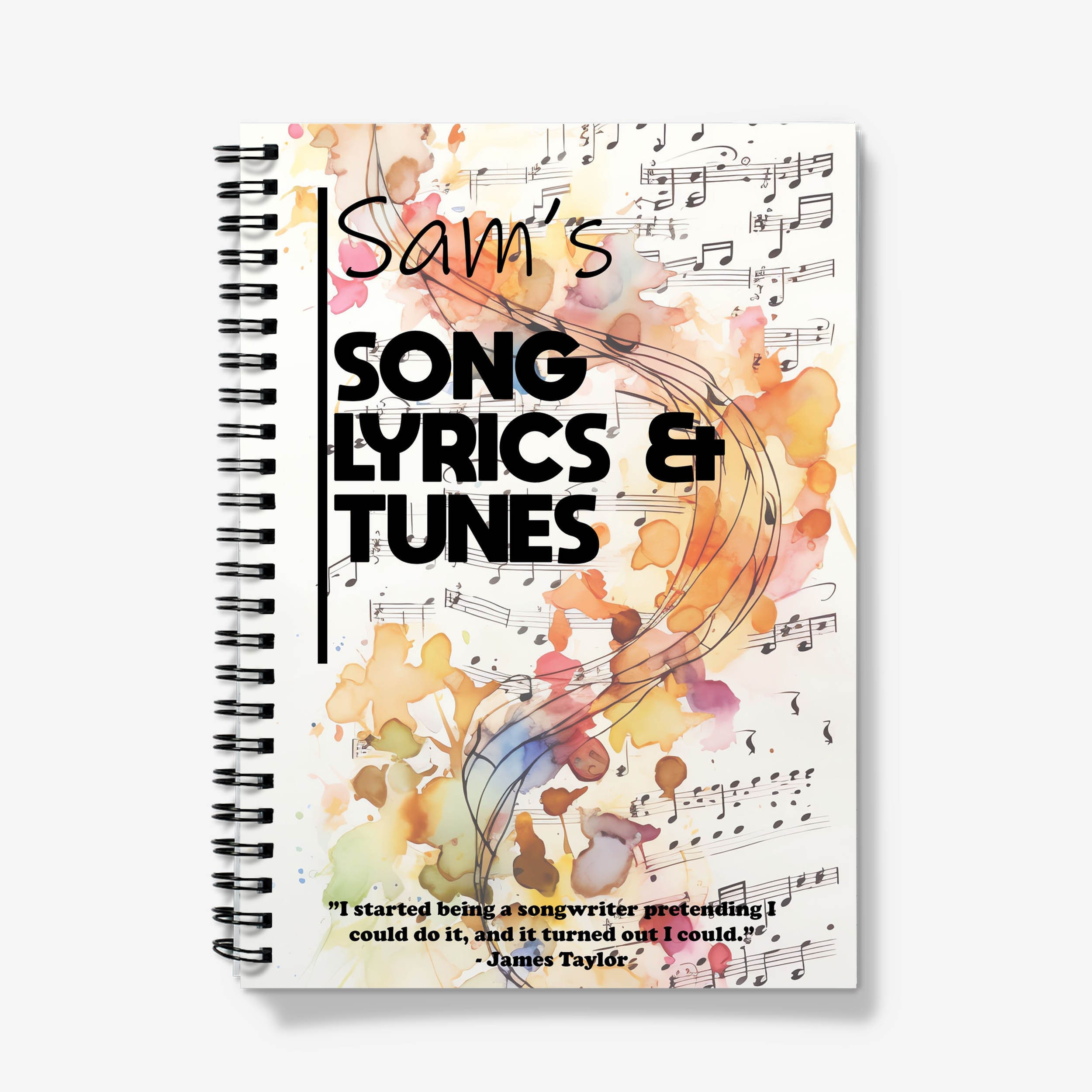 Personalized Notebook - "song Lyrics & Tunes", 6x8 Blank Journal With ...
