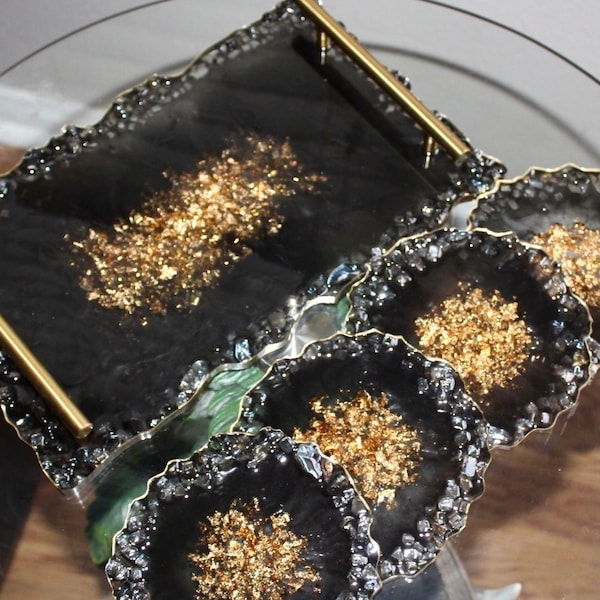 Tray and Coasters - Etsy