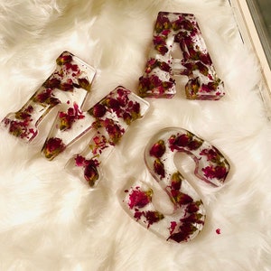 HANDMADE Large Alphabet Rose Flowers 6 Inch Resin Letters Gift Resin ...