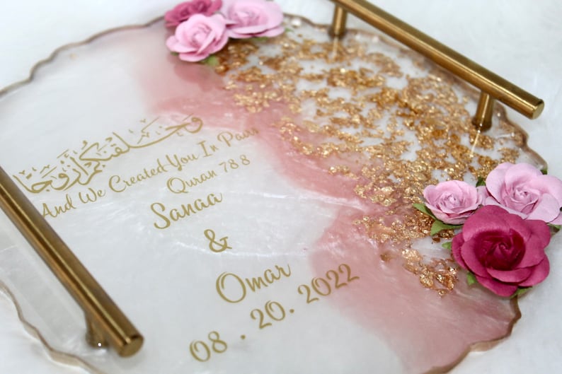 Handmade Personalized Wedding Resin Tray Engagement Tray - Etsy