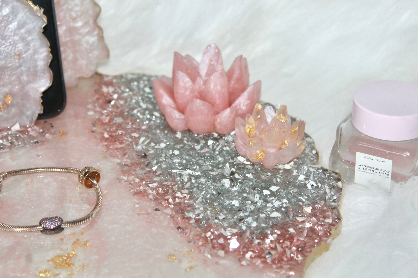 Handmade Blush Resin Tray Rose Quartz Tray Resin Ring Holder - Etsy