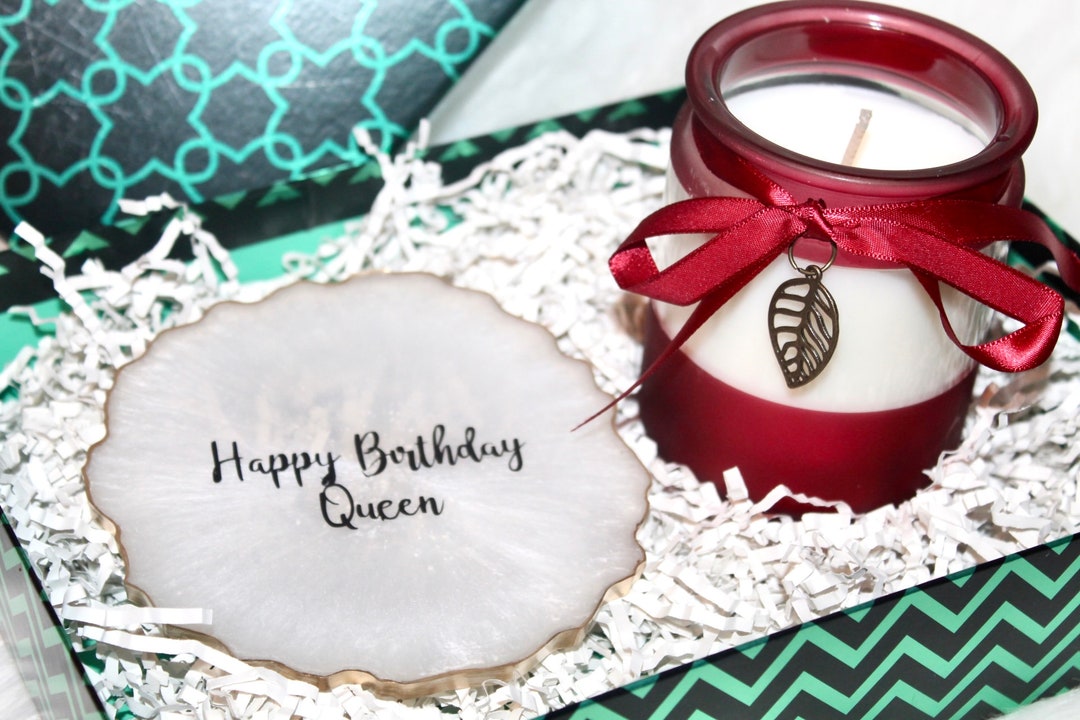 Personalized Happy Birthday Queen Gift Box Candle Gift Set Gift Box for ...