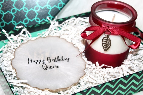 Personalized Happy Birthday Queen Gift Box Candle Gift Set - Etsy