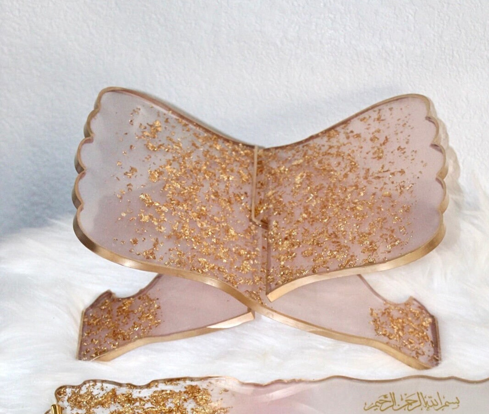HANDMADE Gold Resin Quran Stand, Book Holder, Islamic Gifts Portable ...