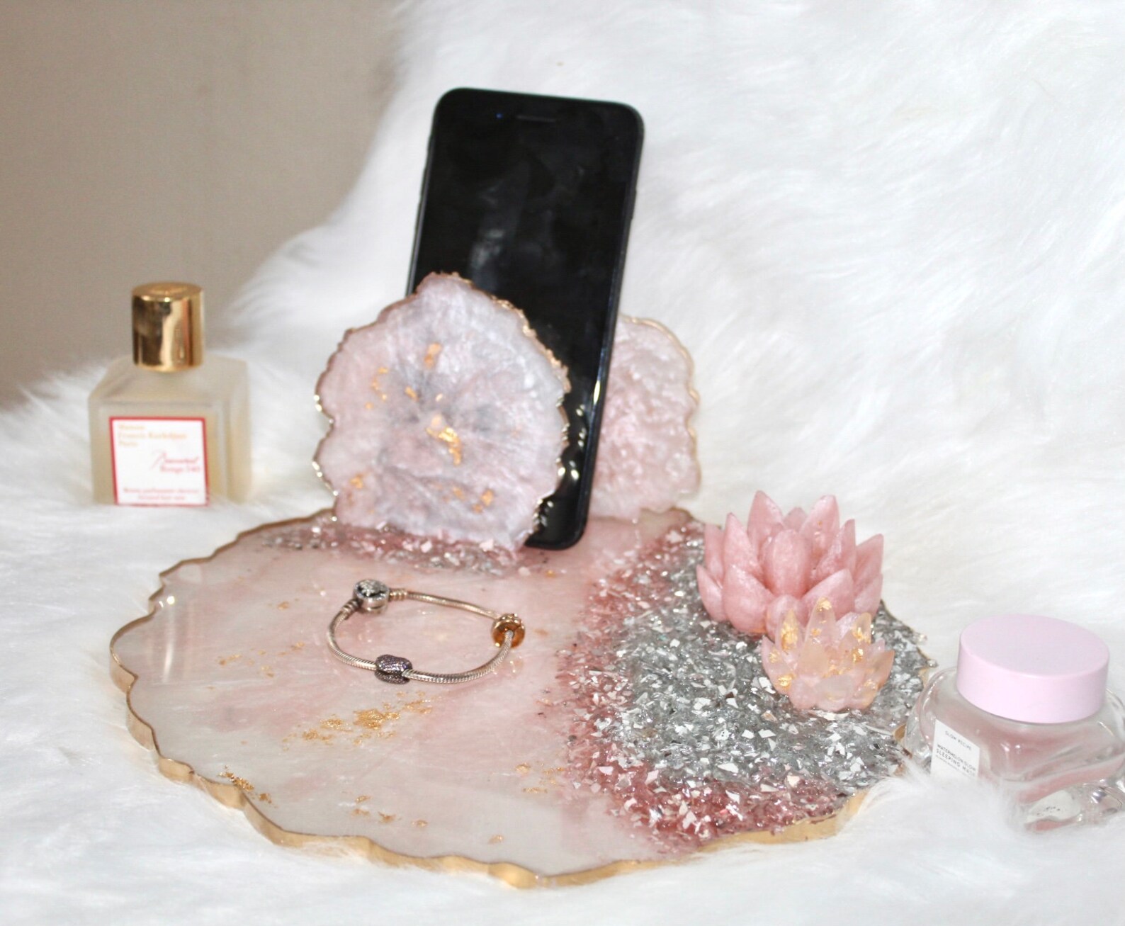 Handmade Blush Resin Tray Rose Quartz Tray Resin Ring Holder - Etsy