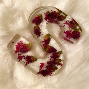 HANDMADE Large Alphabet Rose Flowers 6 Inch Resin Letters Gift Resin ...
