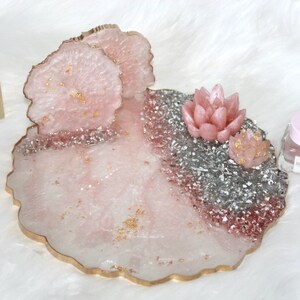 Handmade Blush Resin Tray Rose Quartz Tray Resin Ring Holder - Etsy