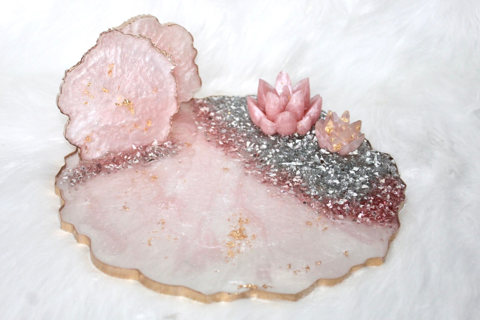 Handmade Blush Resin Tray Rose Quartz Tray Resin Ring Holder - Etsy