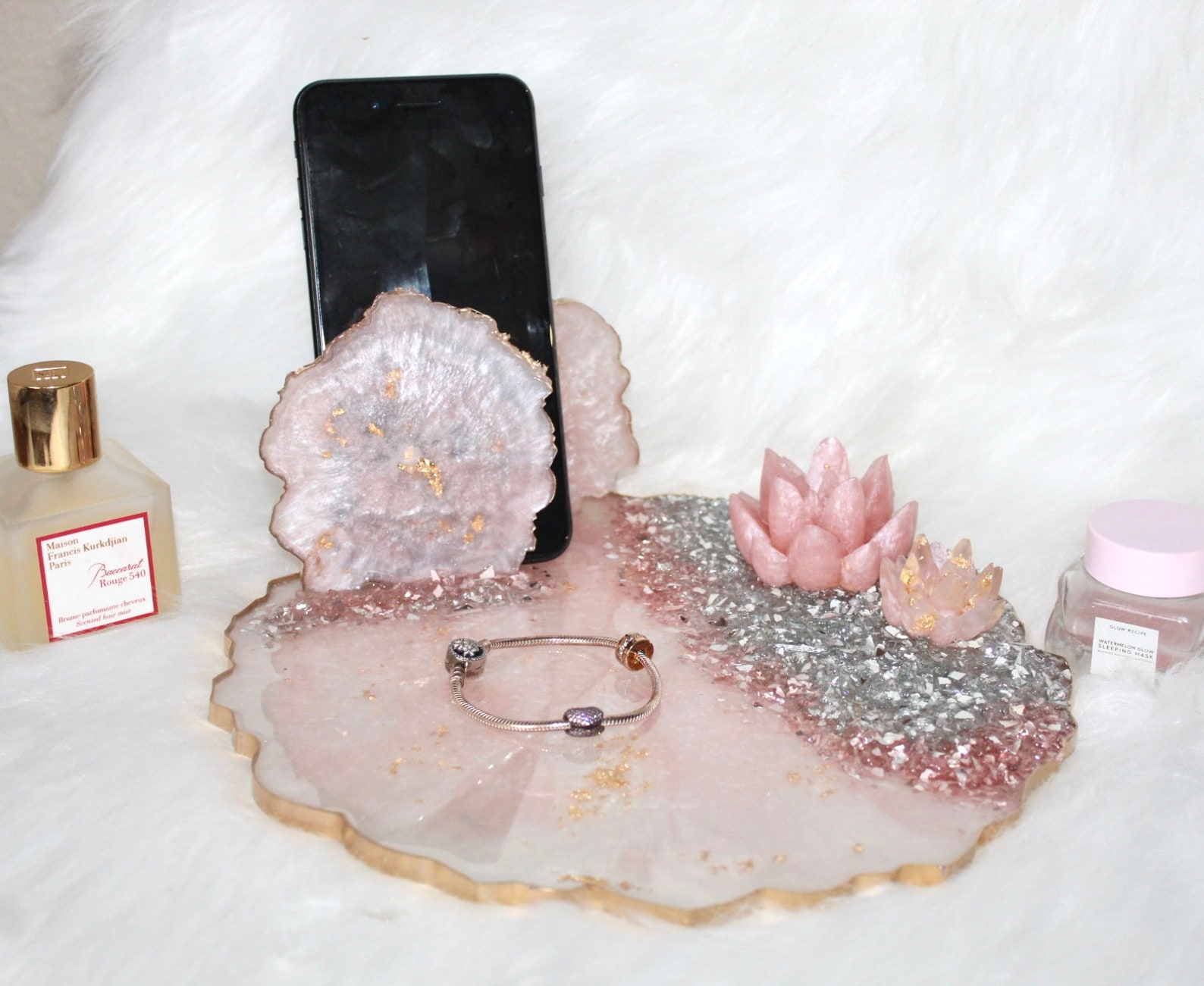 Handmade Blush Resin Tray Rose Quartz Tray Resin Ring Holder - Etsy