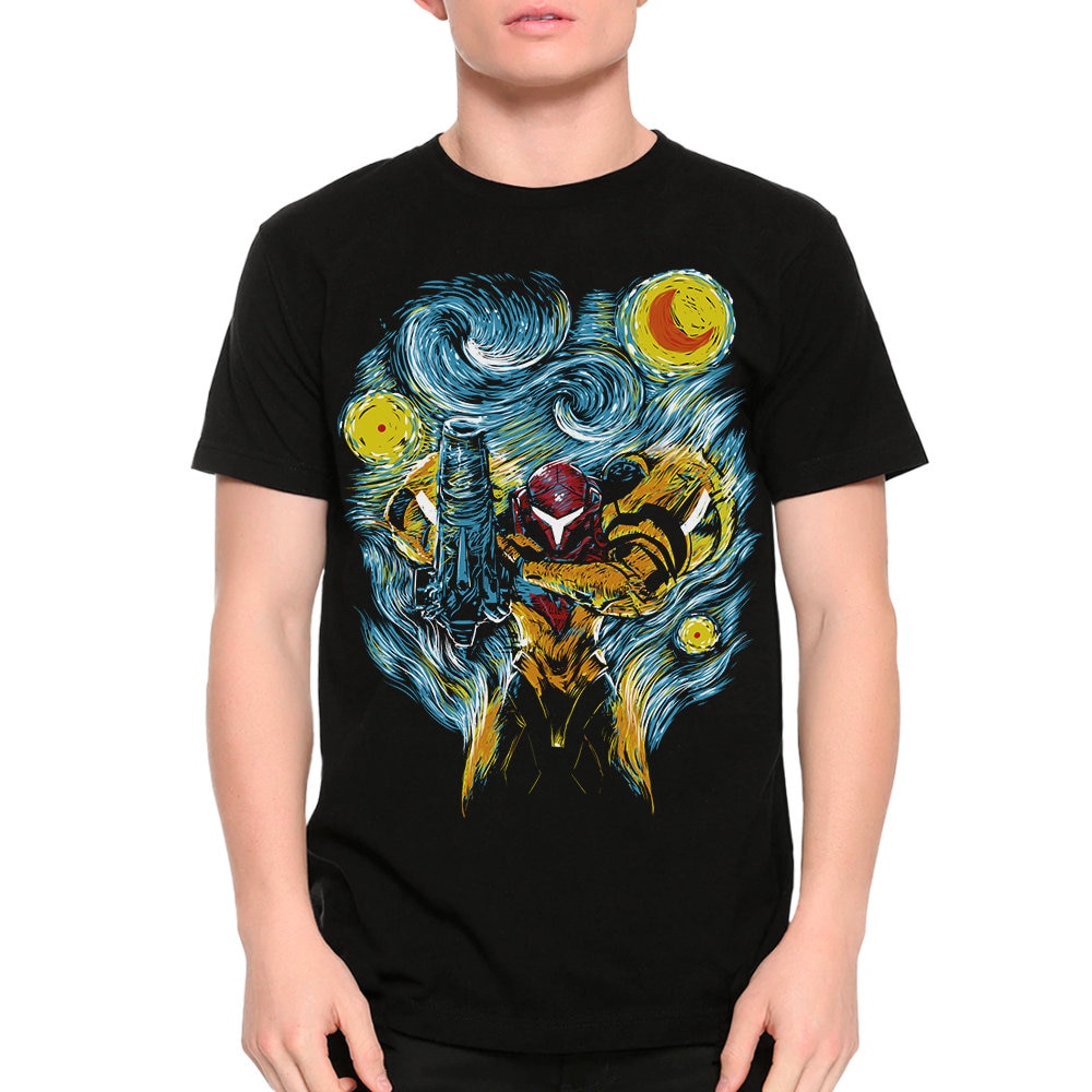 Metroid Starry Night T-shirt 100% Cotton Samus Tee Men's - Etsy