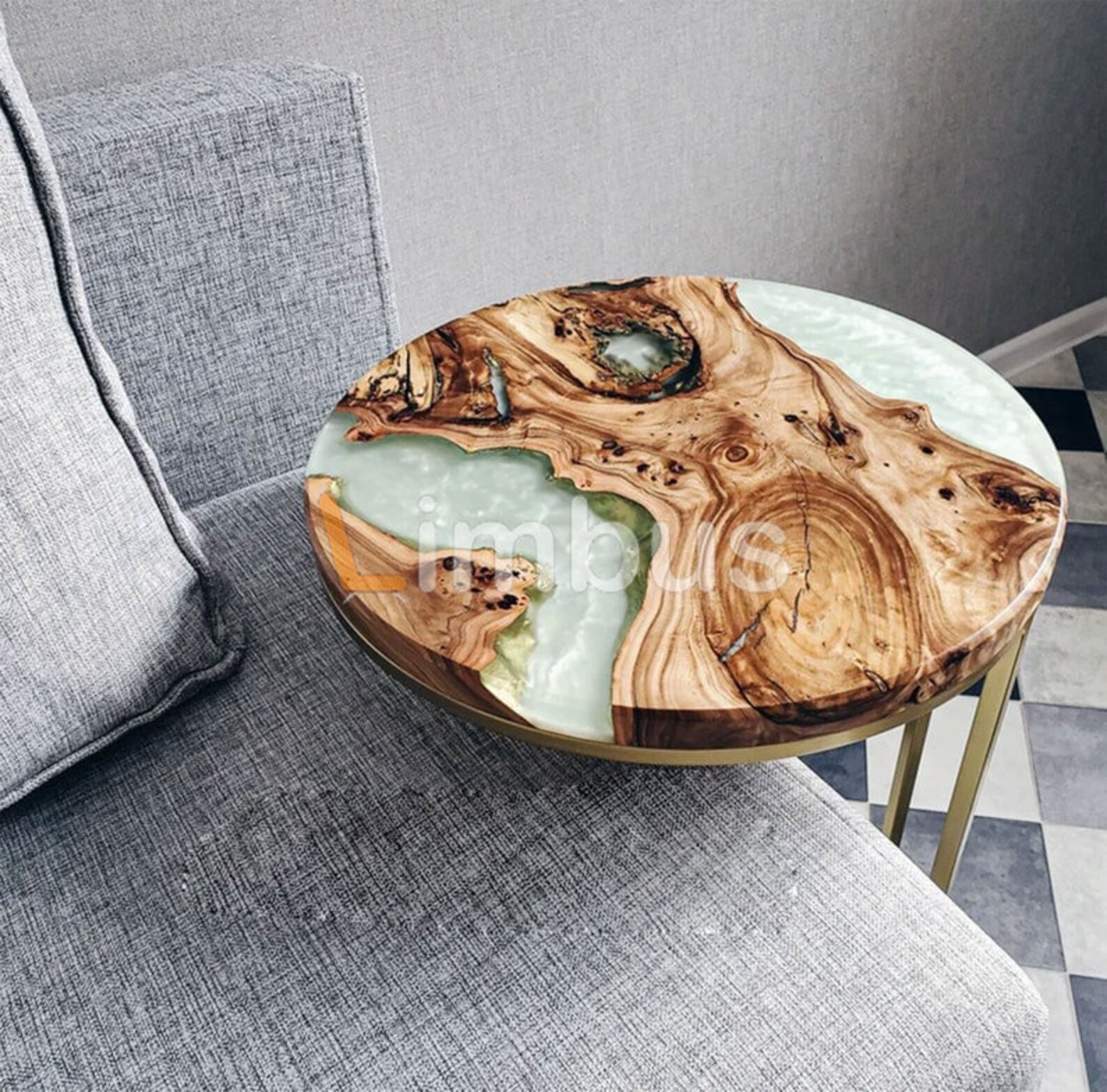 Custom Epoxy Resin Round Coffee Table, Epoxy Side Table, Resin Center ...