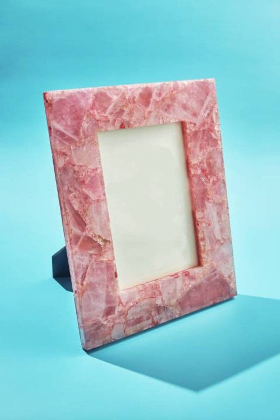 Pink Quarts Stone Photo Frame Natural Handmade Work ,agate Picture ...