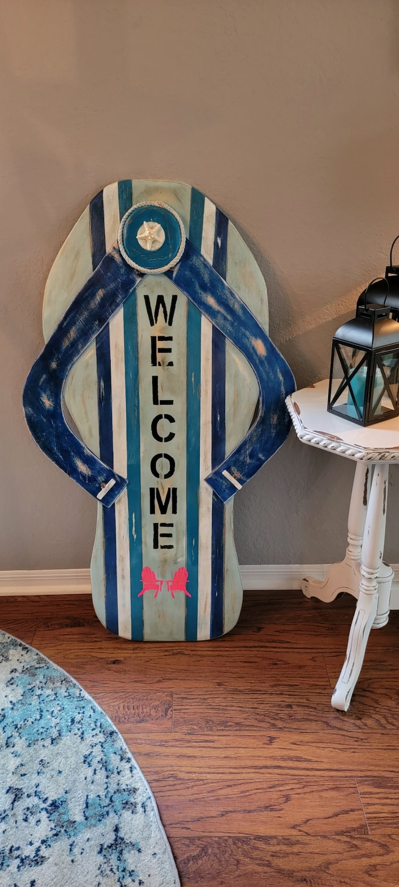 Beach Flip Flop Welcome Sign. Porch Leaner. Vertical Wooden - Etsy ...