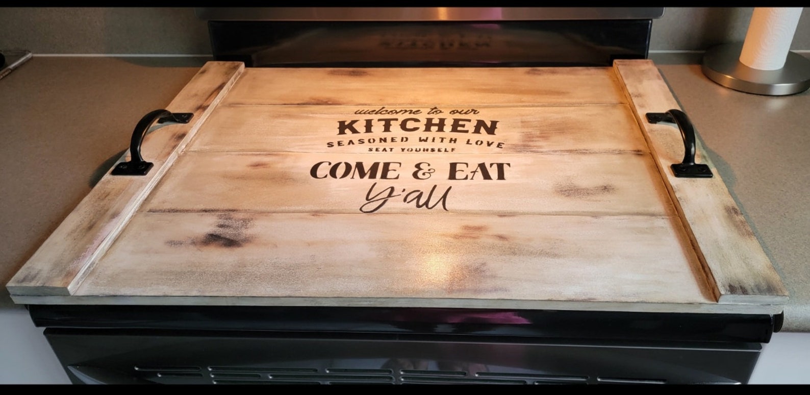 Stove Top Cover Noodle Board Wood Stove Cover Personalized - Etsy