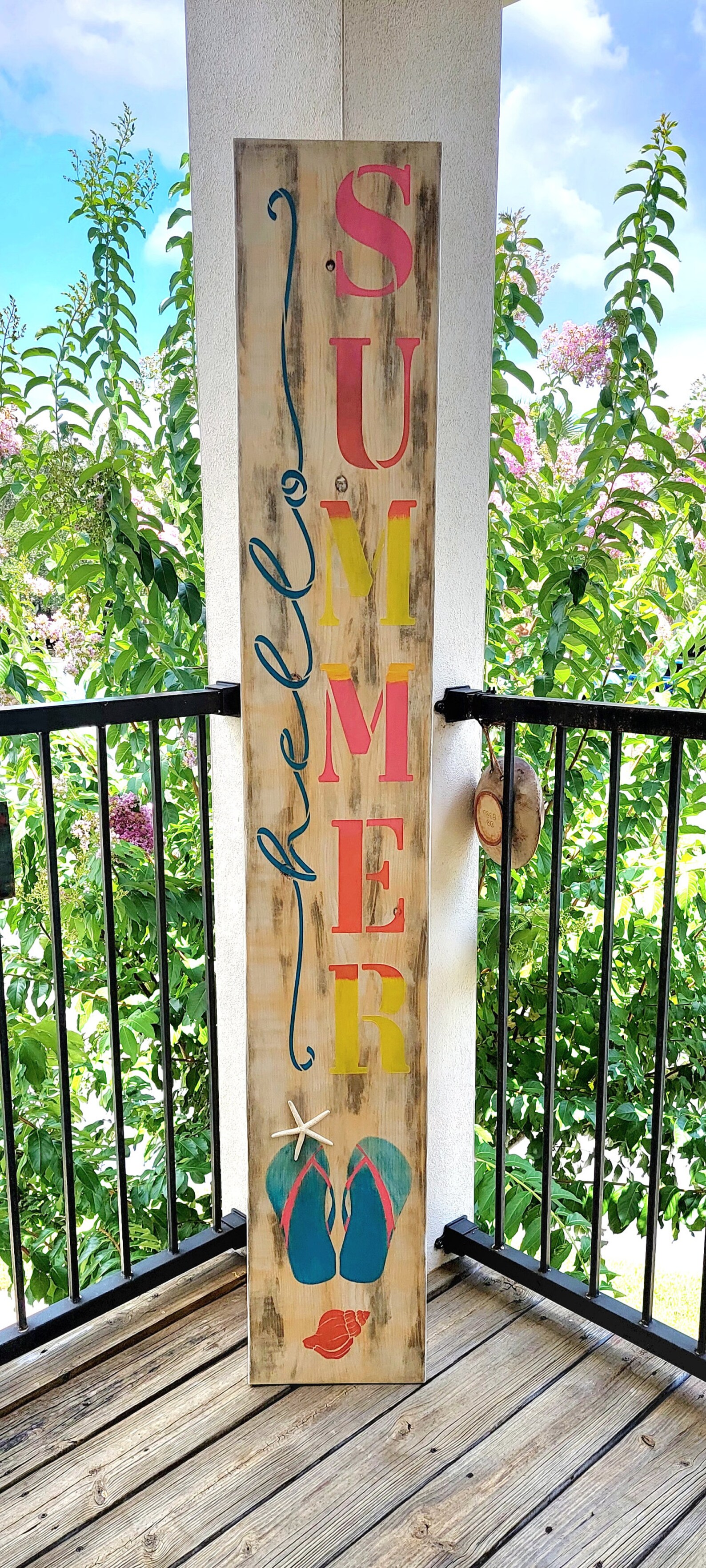 Beach Summer Welcome Front Porch or Door Sign. Porch Leaner - Etsy