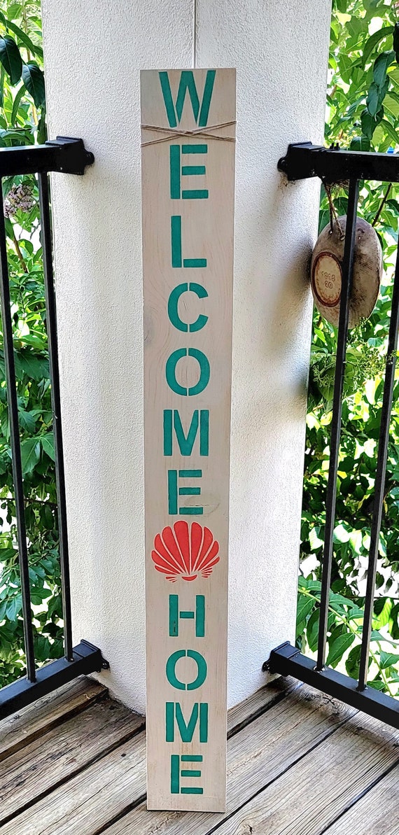 Welcome Front Porch or Door Sign. Porch Leaner. Vertical - Etsy