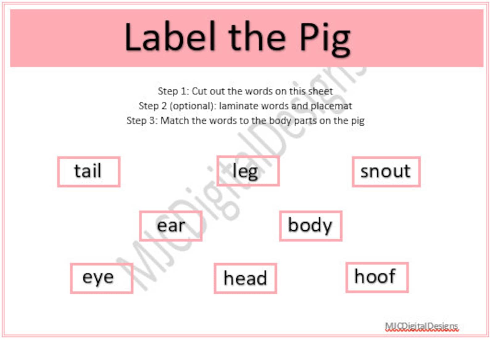 Label the Pig - Etsy