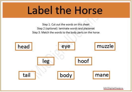 Label the Horse - Etsy