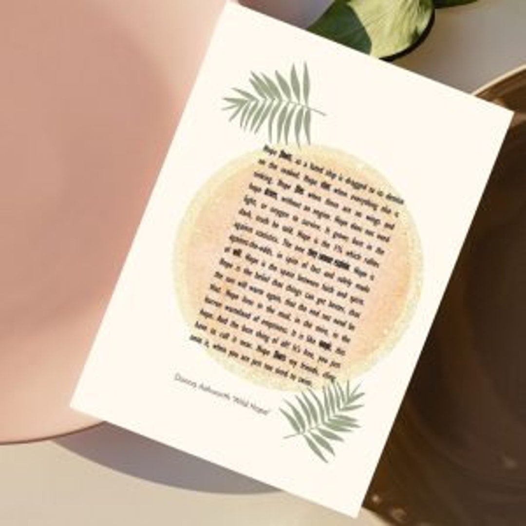Donna Ashworth Hope Poem A5 Poetry Print Official Merchandise - Etsy