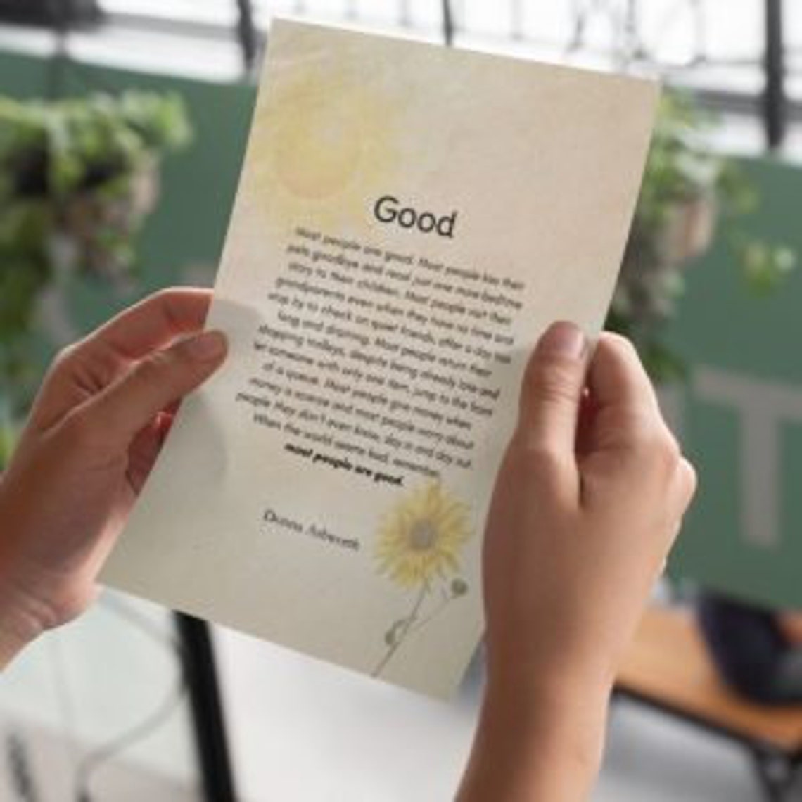 Donna Ashworth Good Poem A5 Poetry Print From the Book WILD HOPE ...