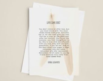 Love Came First Poem by Donna Ashworth, Sympathy Card, Condolences ...