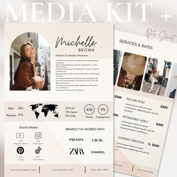 Travel Blogger Media Kit - Etsy