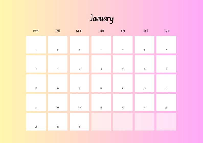2024 Minimalist Printable Calendar , Monthly Planner 2024 , Minimalist ...