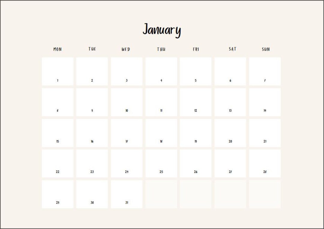 2024 Minimalist Printable Calendar , Monthly Planner 2024 , Minimalist ...